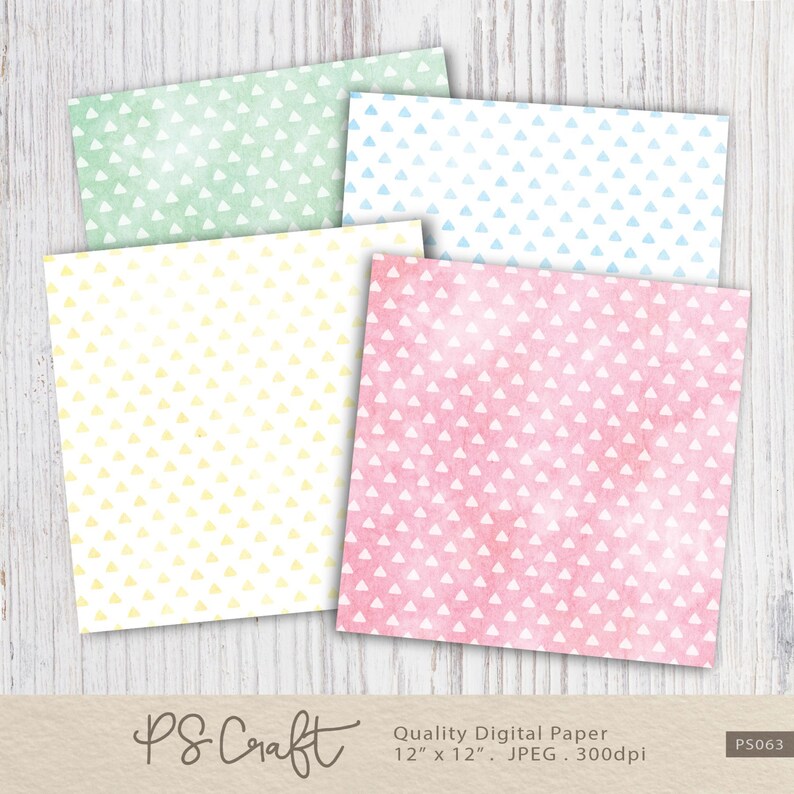 Watercolor Triangle Digital Papers Triangle Background - Etsy