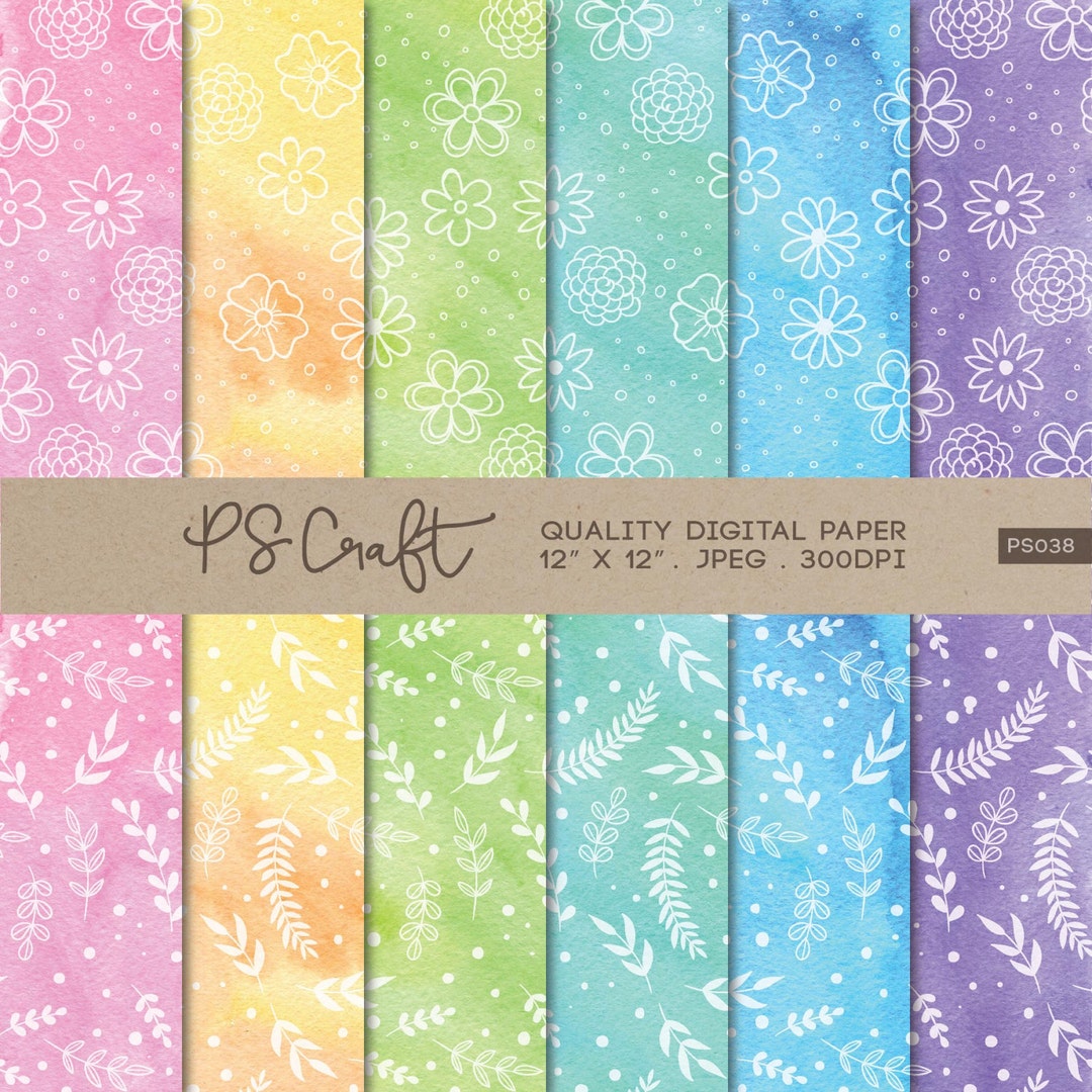 Watercolor Floral Digital Paper, Flower Paper, Flower Papers ...