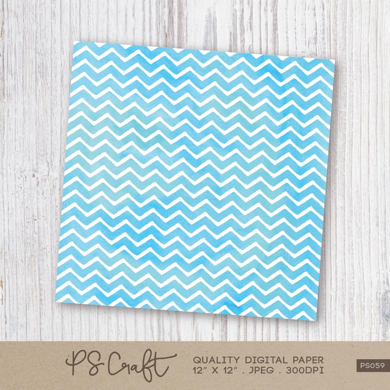 Chevron Watercolor Digital Papers SEAMLESS Watercolor Zigzag - Etsy