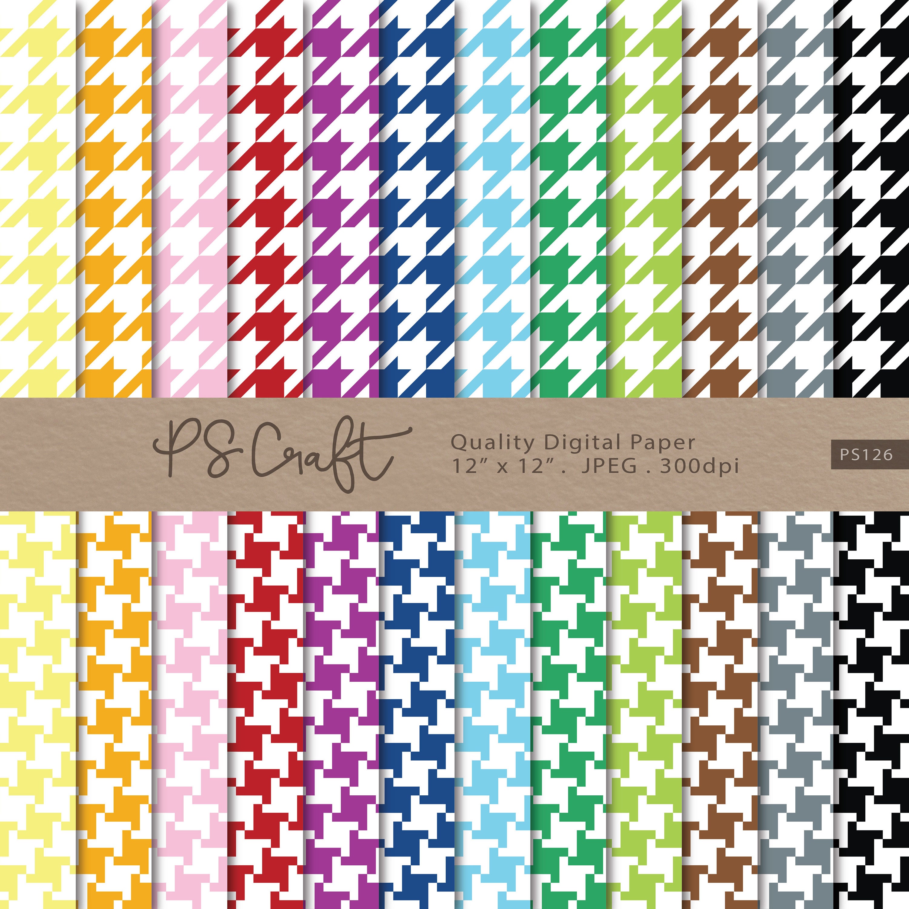 Houndstooth Digital Papers SEAMLESS Houndstooth Digital - Etsy