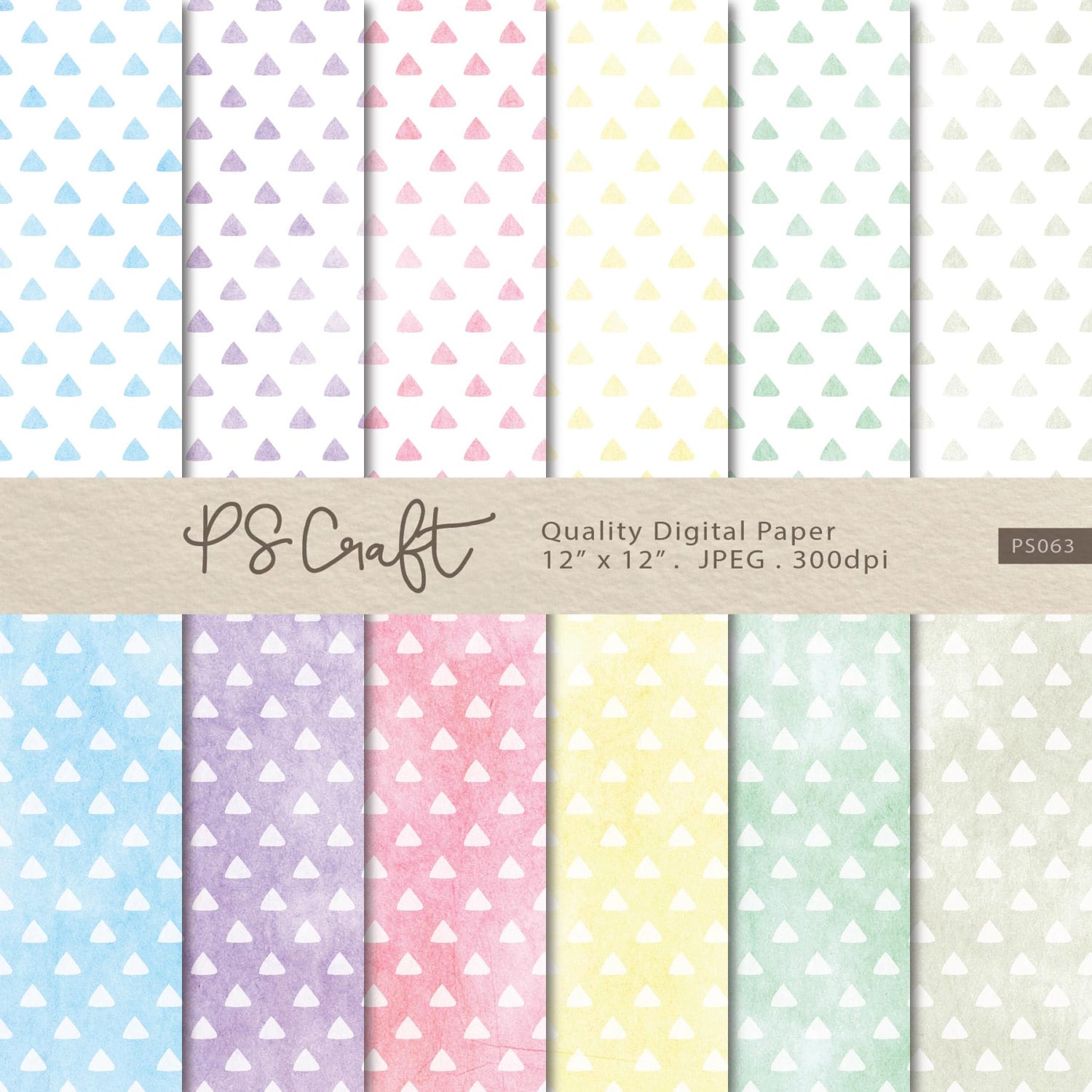Watercolor Triangle Digital Papers Triangle Background - Etsy