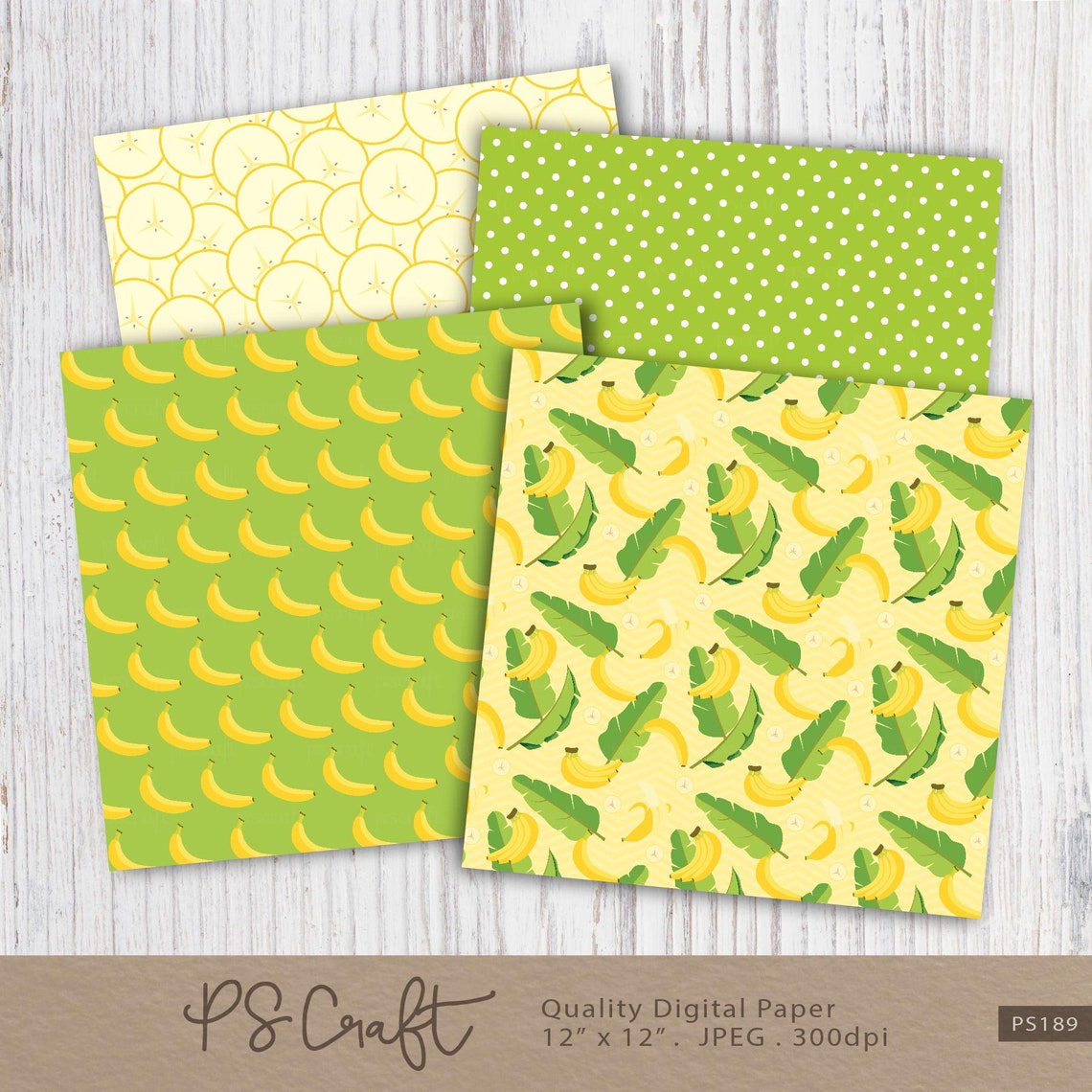 Banana Digital Paper SEAMLESS Summer Fruit Pattern Tropical | Etsy