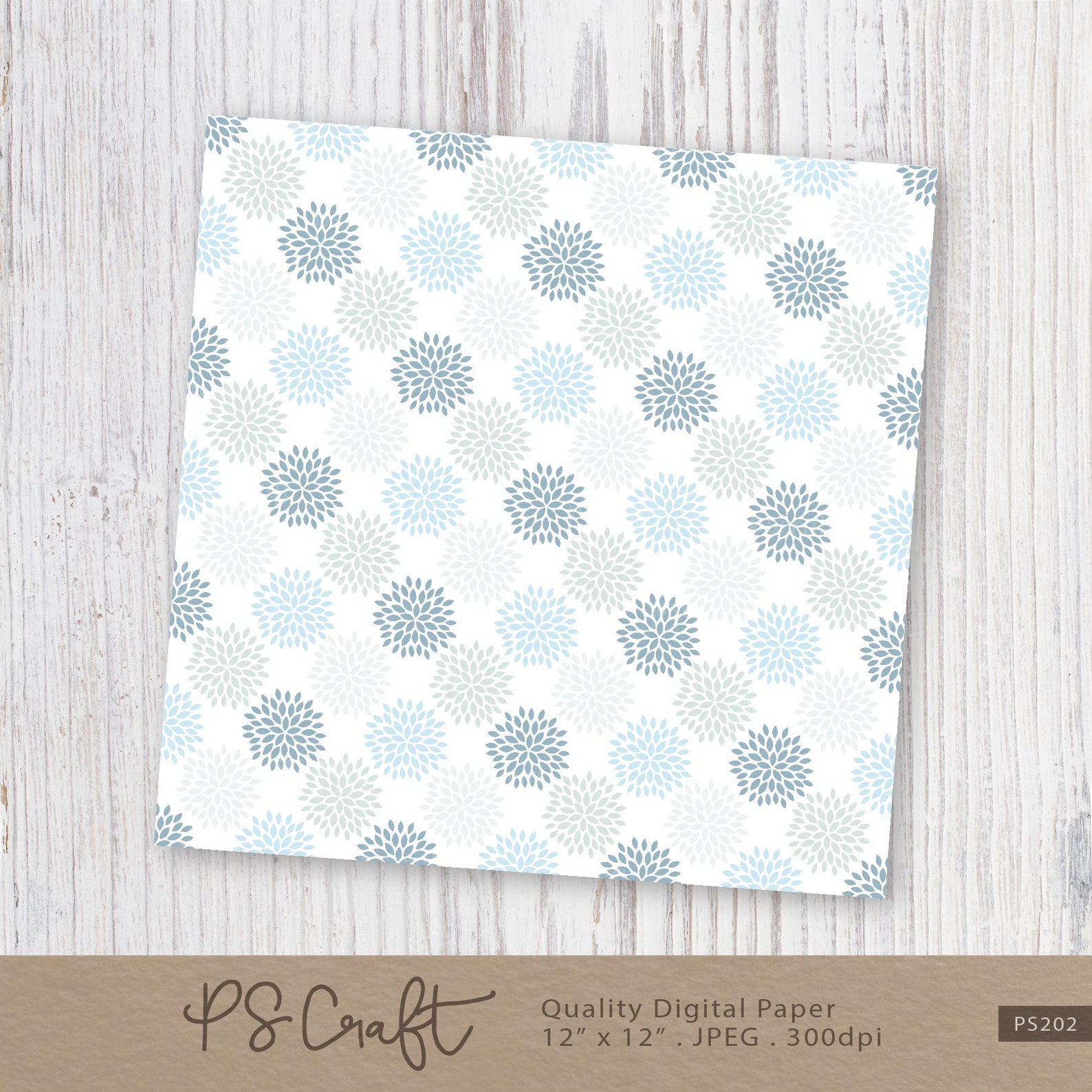 Dahlia Digital Paper Seamless Dahlia Papers Blue Floral - Etsy