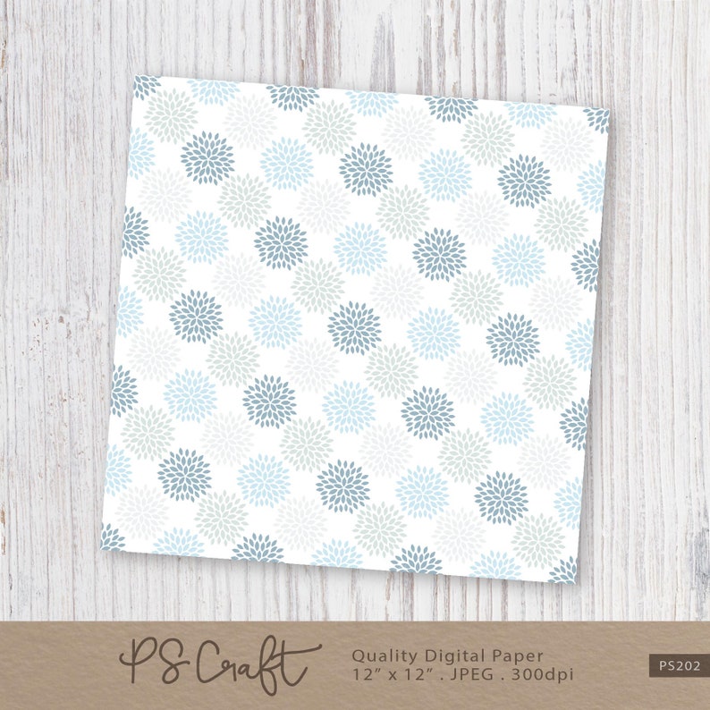 Dahlia Digital Paper Seamless Dahlia Papers Blue Floral - Etsy