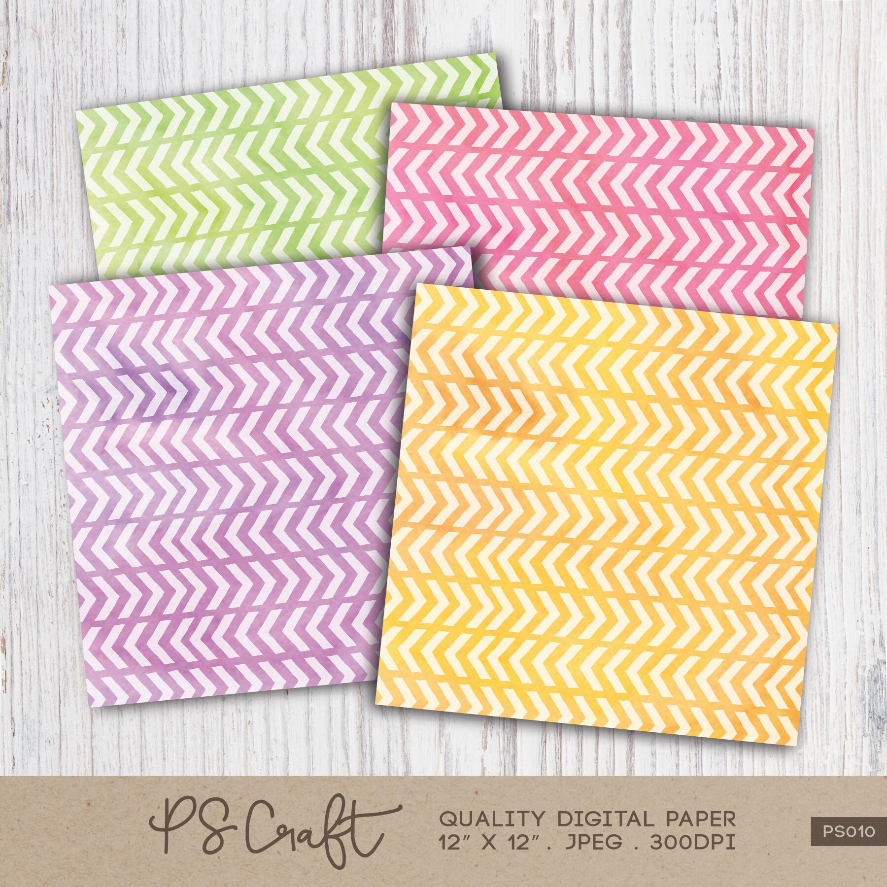 SEAMLESS Watercolor Chevron Digital Papers Zigzags Abstract - Etsy