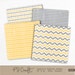 Yellow and Grey Digital Papers, Stripes Background, Zigzag Patterns ...