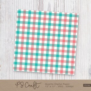 2-colors Plaid Digital Papers, SEAMLESS Gingham Digital Background ...