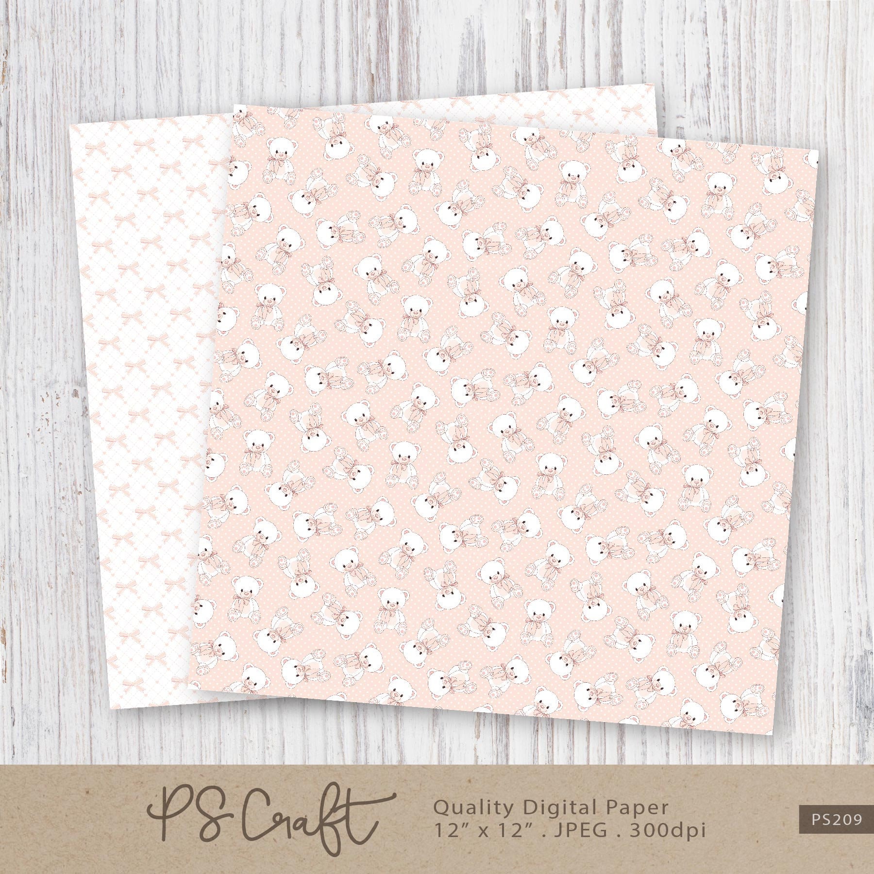 Soft Pink Baby Girl Digital Papers SEAMLESS Baby Shower | Etsy