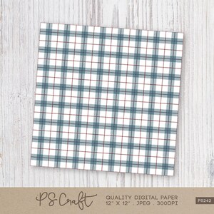Blue Tartan Digital Paper, SEAMLESS Plaid Digital Paper, Classic Tartan ...