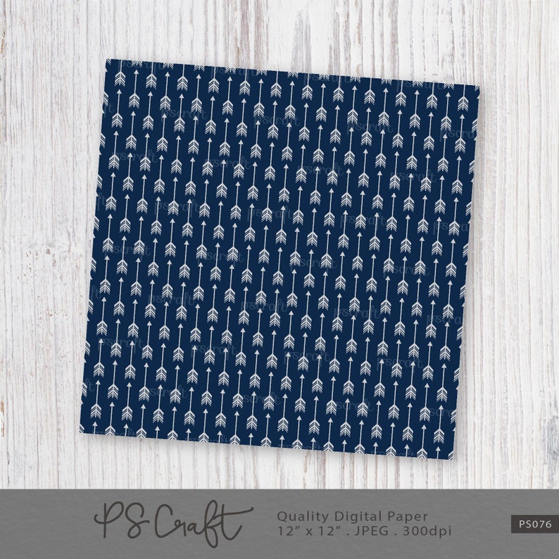Navy & Grey Arrows Digital Papers, SEAMLESS Arrows Papers, Tribal ...