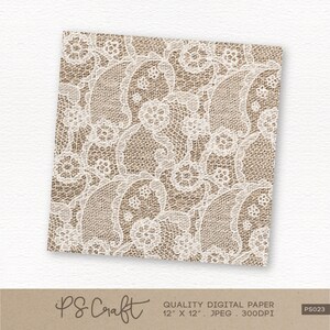 Lace Burlap Digital Papers, Lace Burlap Pattern, Fabric Papers - Etsy