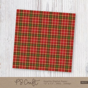 Christmas Plaid Digital Paper, SEAMLESS Plaid Digital Paper, Tartan ...