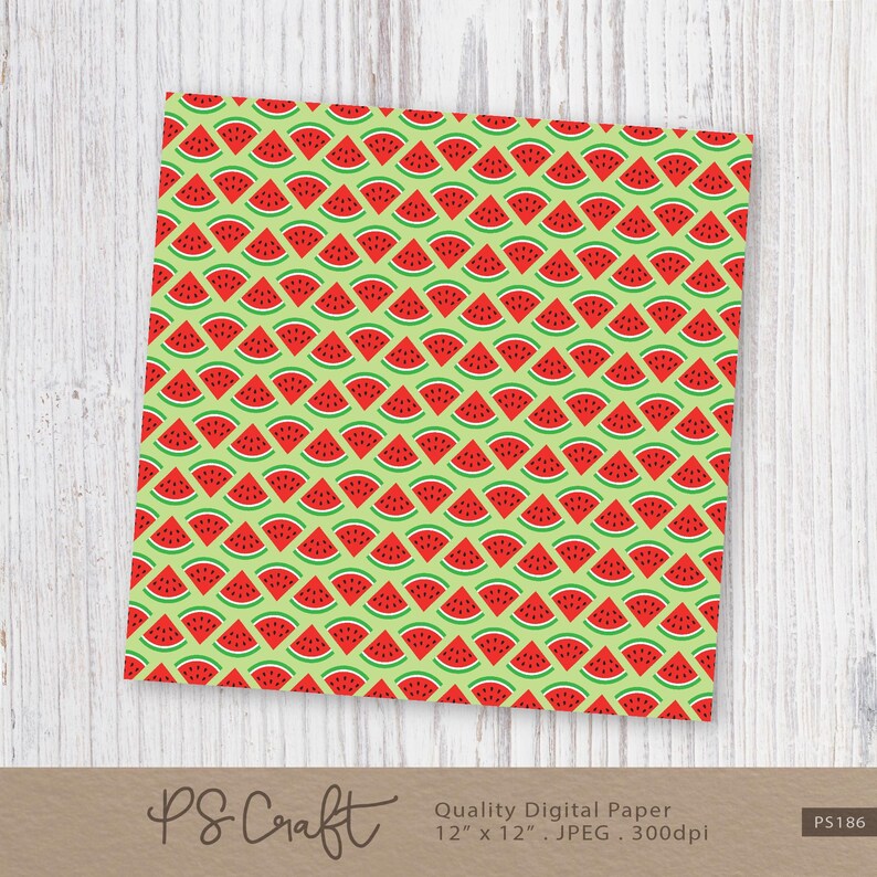 Watermelon Digital Paper, SEAMLESS Summer Fruit Pattern, Watermelon ...