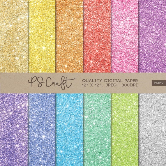 Colorful Glitter Digital Papers Bright Glitter Paper Sparkle | Etsy
