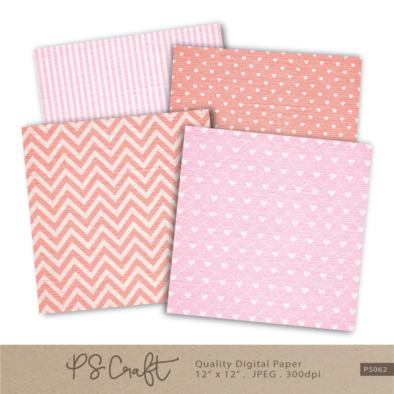 Valentine Canvas Paper Digital Papers, Pink and Red Papers, Canvas ...