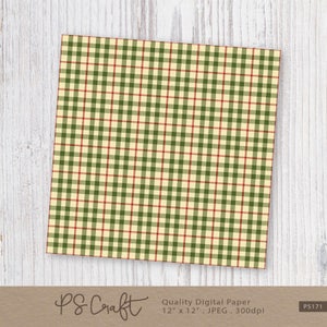 Christmas Plaid Digital Paper, SEAMLESS Plaid Digital Paper, Tartan ...