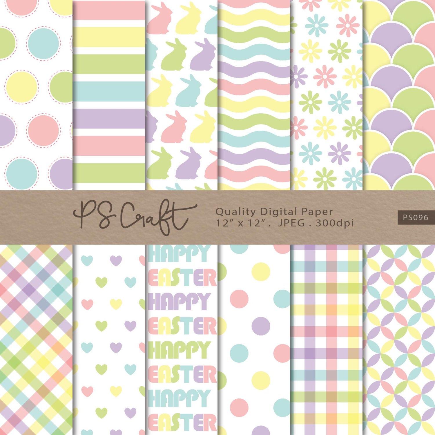 Seamless Easter Digital Paper Pack, Spring Backgrounds (JPEG) - Etsy
