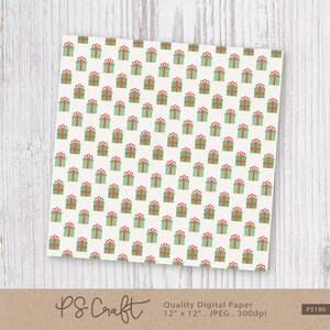 Christmas Digital Papers, SEAMLESS Textured Holiday Backgrounds, Kraft ...