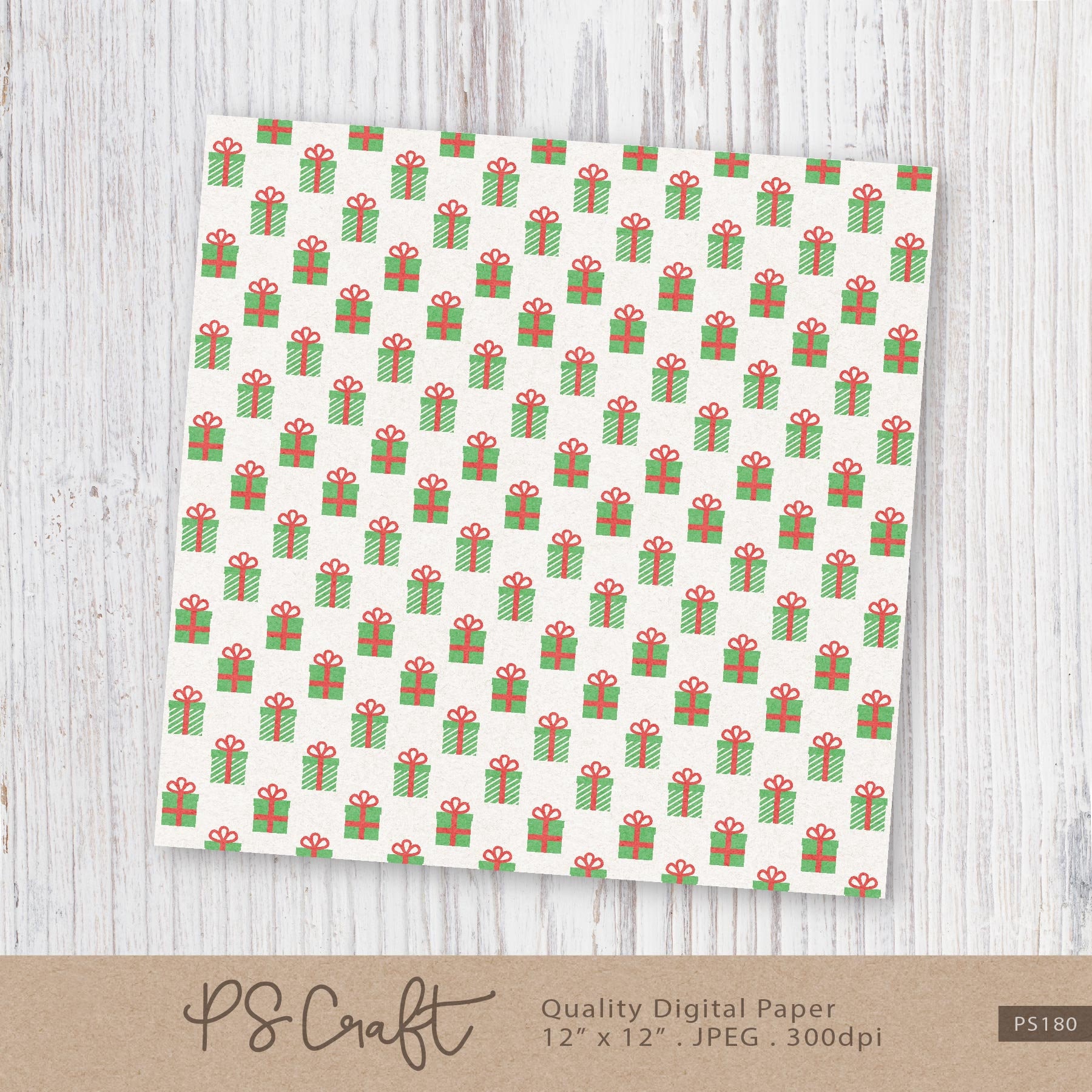 Christmas Digital Papers, SEAMLESS Textured Holiday Backgrounds, Kraft ...