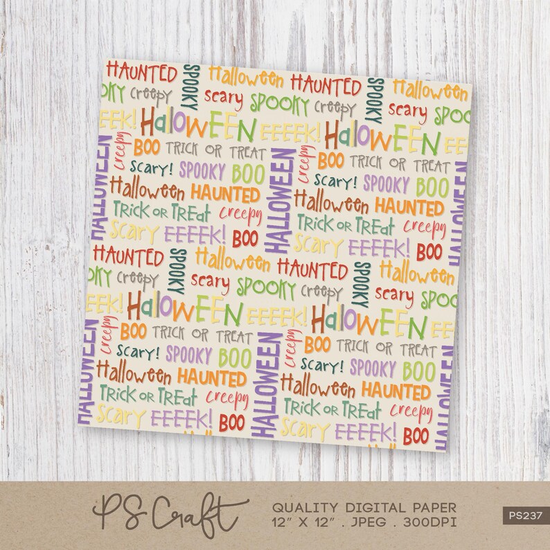 Halloween Digital Paper, SEAMLESS Halloween Digital Paper, Cute ...