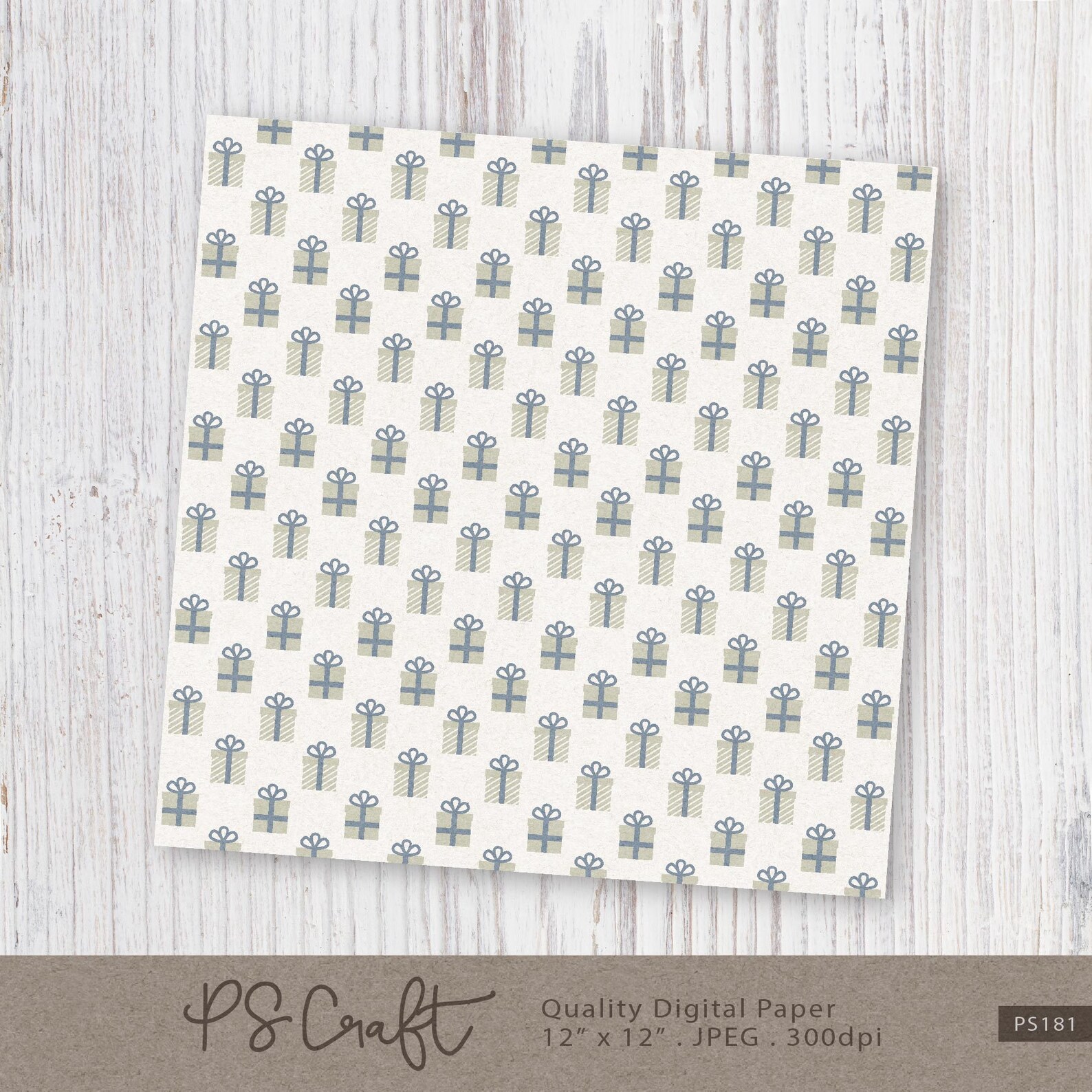 White Christmas Digital Papers, SEAMLESS Holiday Backgrounds, Kraft ...