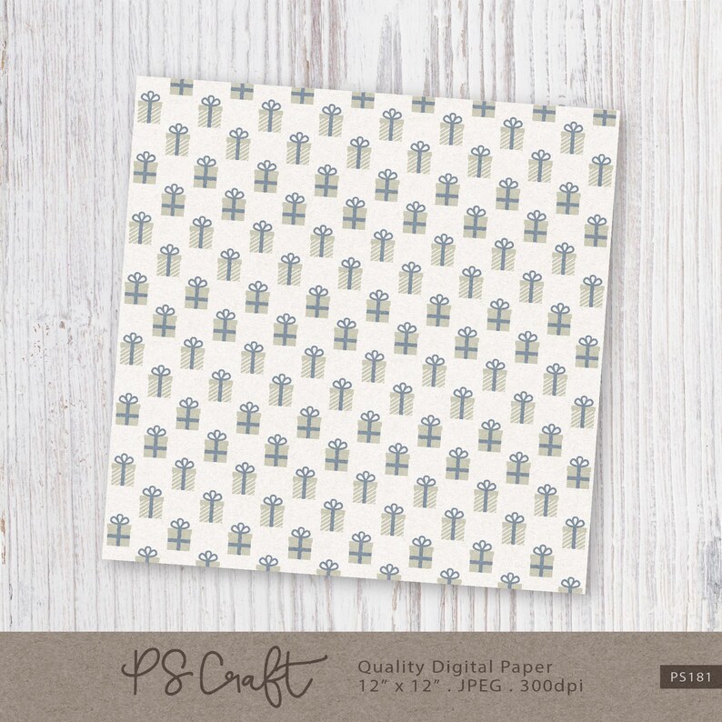 White Christmas Digital Papers, SEAMLESS Holiday Backgrounds, Kraft ...