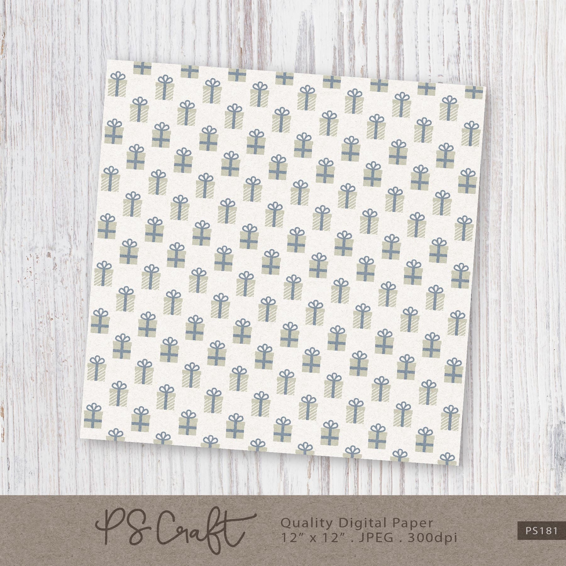 White Christmas Digital Papers, SEAMLESS Holiday Backgrounds, Kraft ...