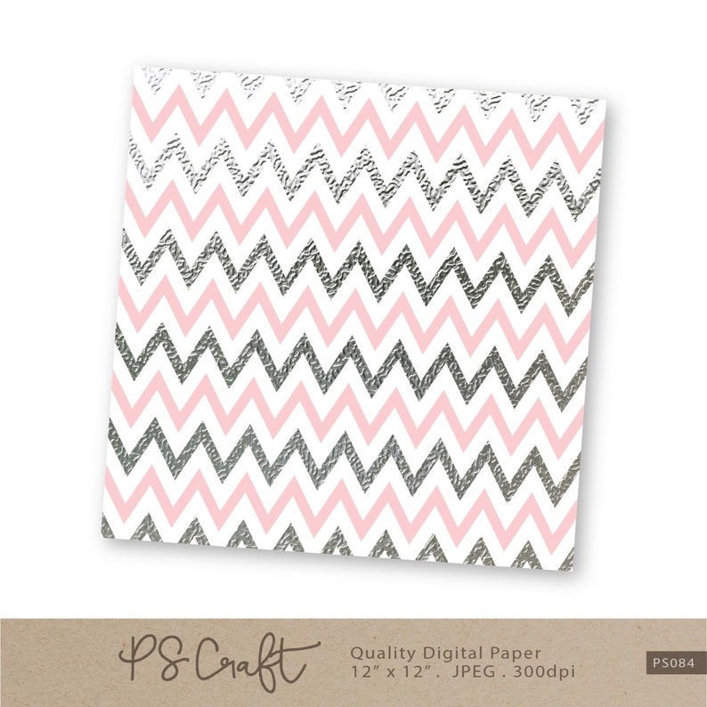 Pink and Silver Digital Papers, Pink and Silver Background, Silver ...