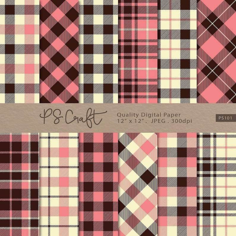 Retro Plaid Digital Papers SEAMLESS Plaid Background Retro - Etsy
