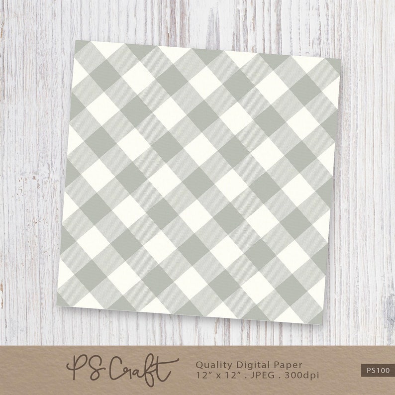 Gingham Digital Papers, SEAMLESS Gingham Background, Plaid Scrapbook ...