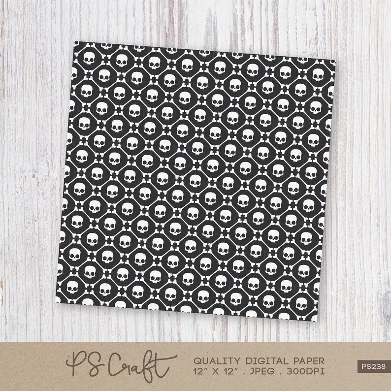 Black & White Halloween Digital Paper, SEAMLESS Halloween Digital Paper ...