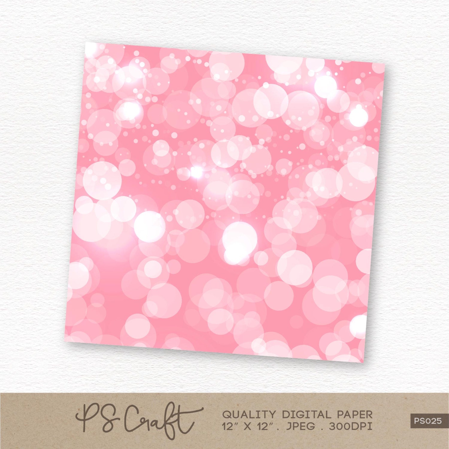 Pink Bokeh Digital Papers, Bokeh Pattern, Pink Bokeh Papers, Scrapbook ...