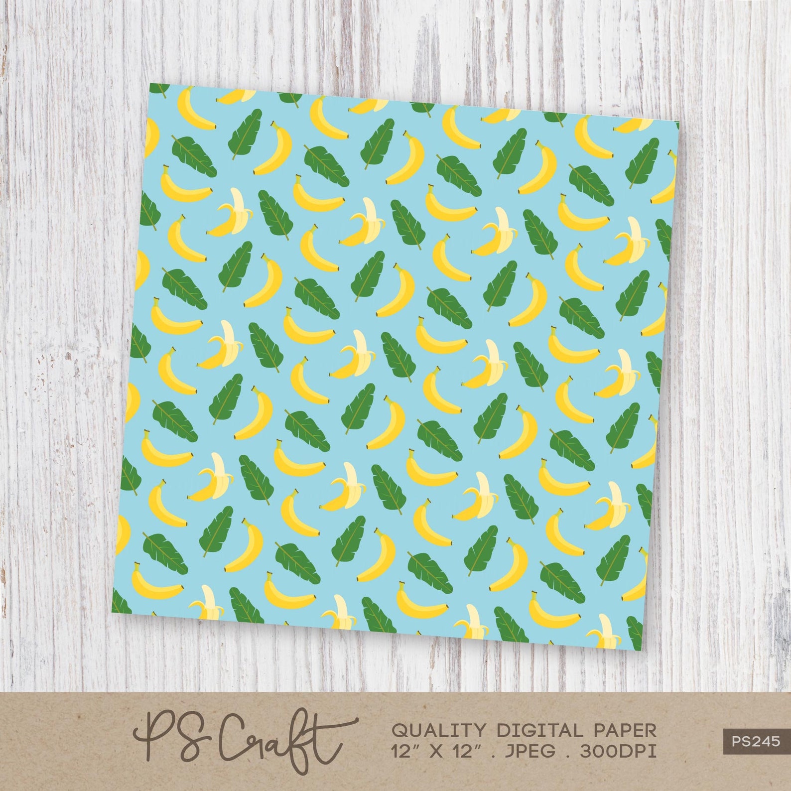 Banana Digital Paper SEAMLESS Banana Pattern Tropical Banana - Etsy