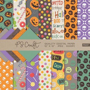 Halloween Digital Paper, SEAMLESS Halloween Digital Paper, Cute ...