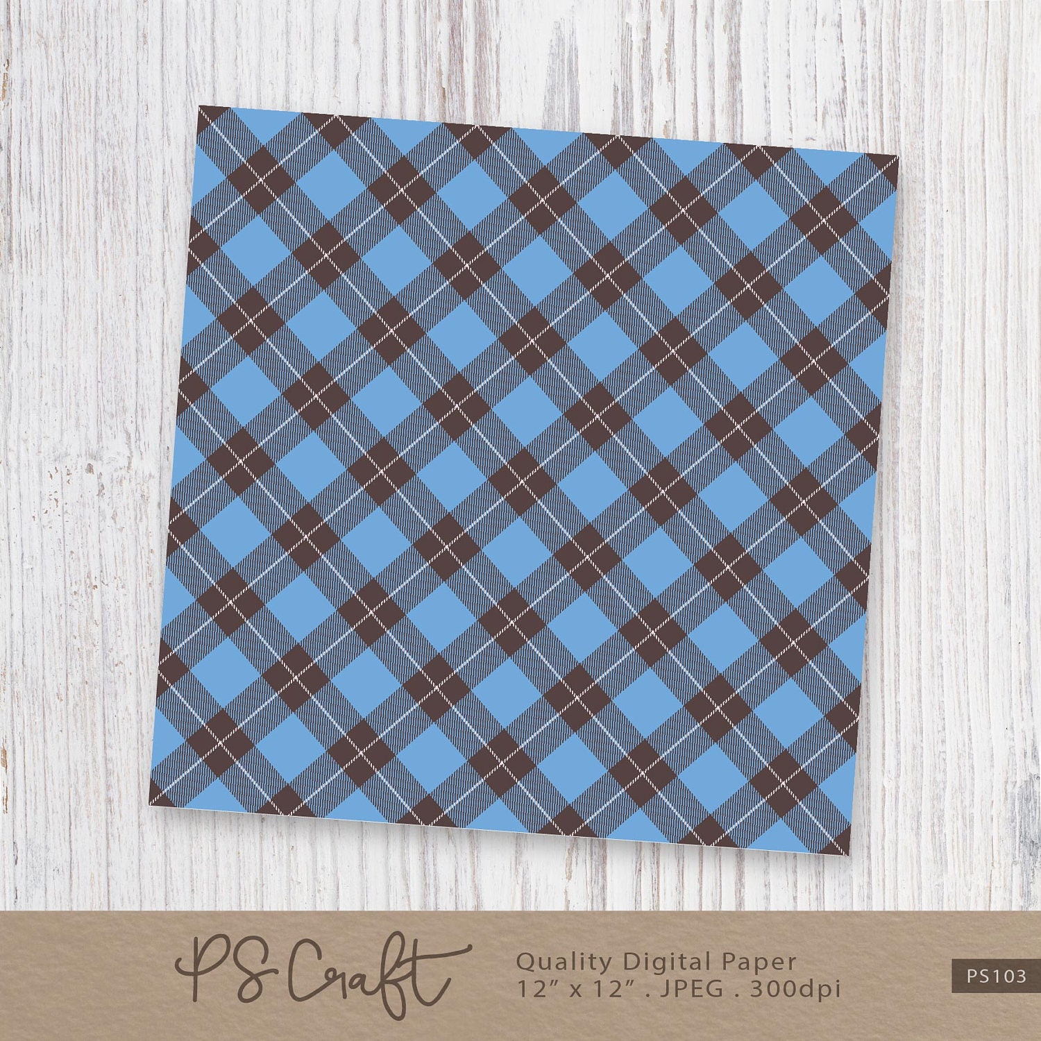 Retro Blue Plaid Digital Papers SEAMLESS Plaid Background - Etsy