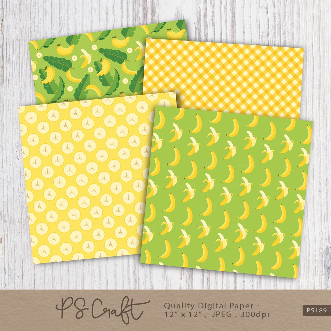 Banana Digital Paper SEAMLESS Summer Fruit Pattern Tropical | Etsy