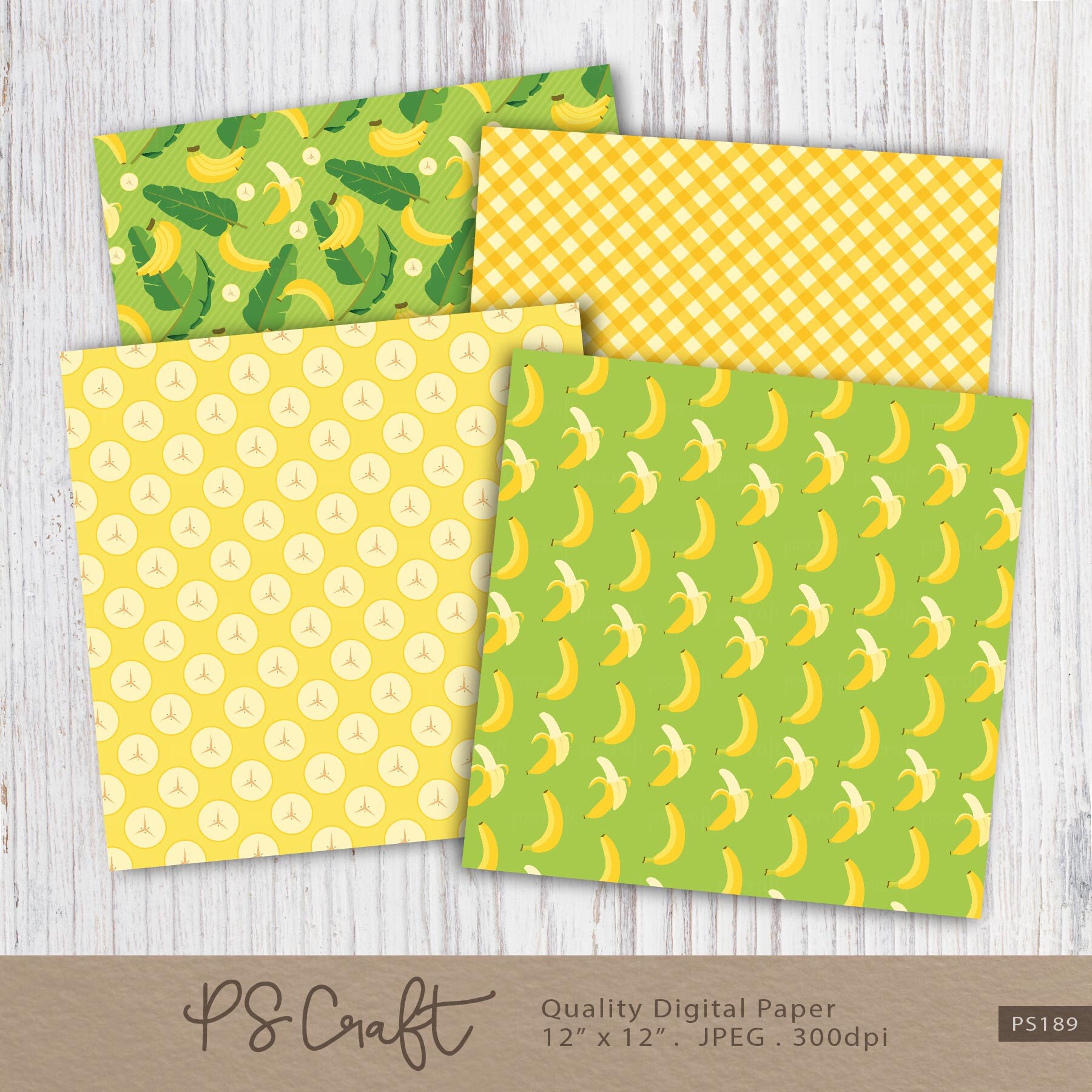 Banana Digital Paper SEAMLESS Summer Fruit Pattern Tropical - Etsy