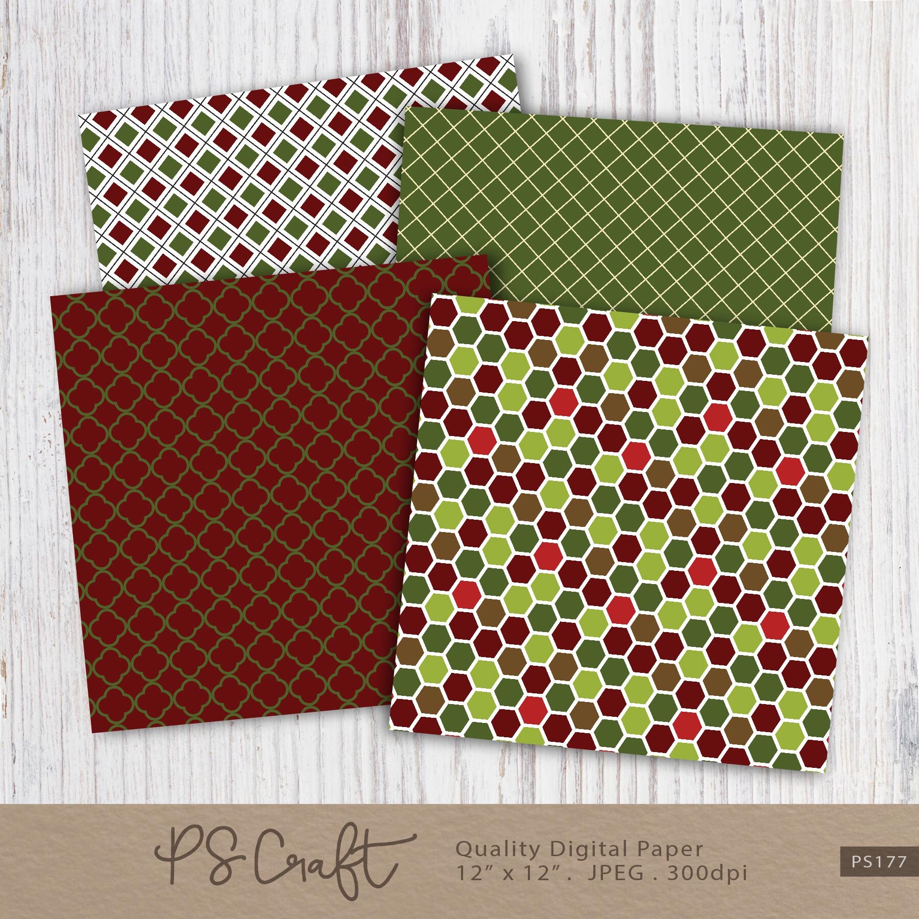 Christmas Geometric Digital Paper SEAMLESS Xmas Digital - Etsy