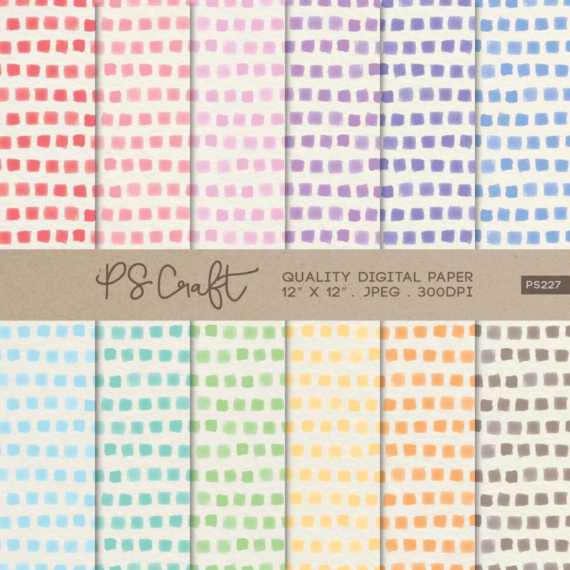 Watercolor Squares Digital Papers Squares Pattern Squares - Etsy
