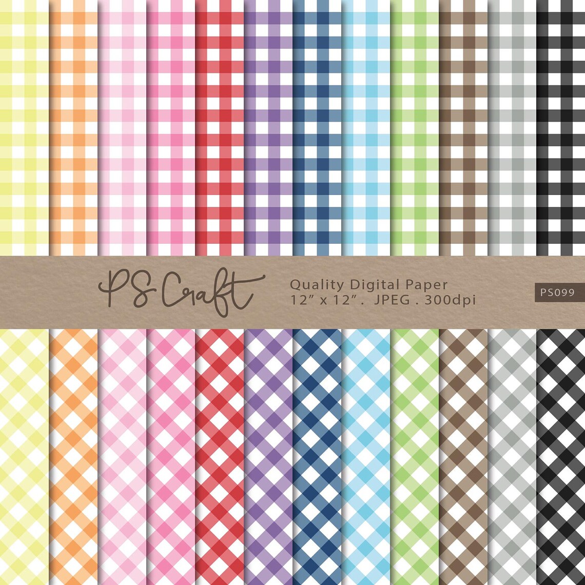 GINGHAM Digital Papers SEAMLESS Gingham Digital Background - Etsy