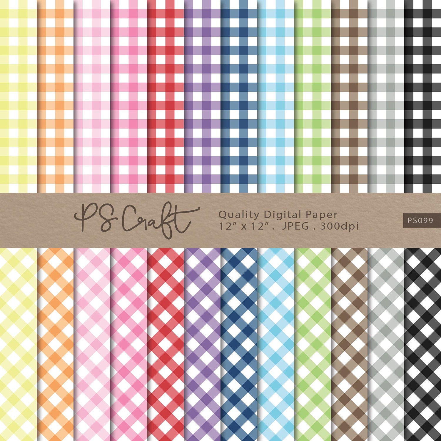 GINGHAM Digital Papers SEAMLESS Gingham Digital Background - Etsy