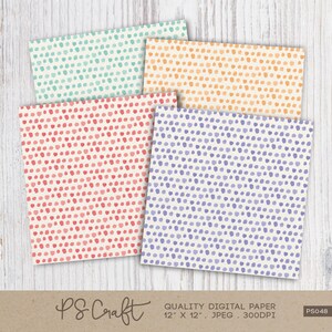 CONFETTI Dots SEAMLESS Watercolor Digital Papers, Polka Dot Background ...