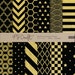 Black and Gold Glitter Digital Papers, Black and Gold Background ...