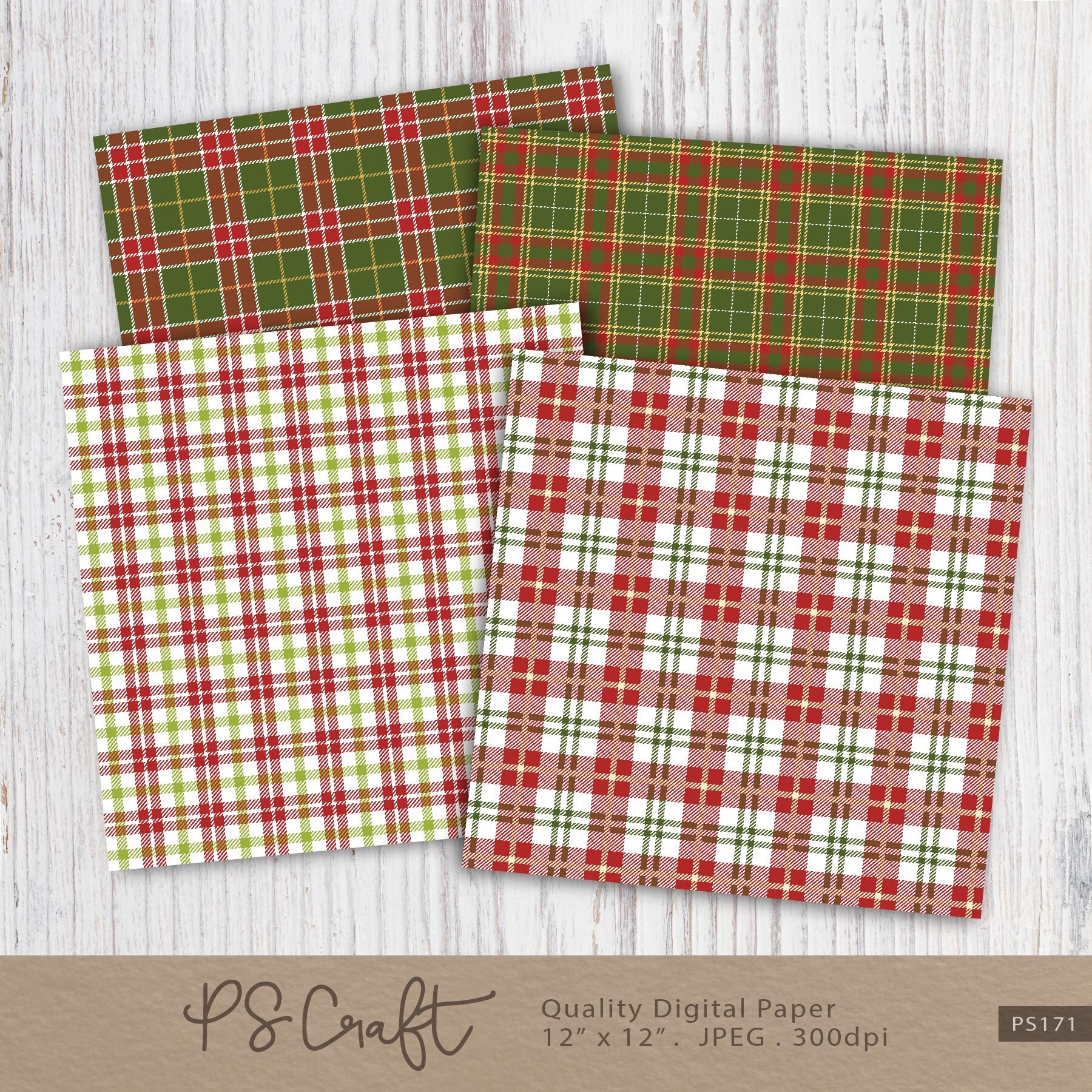 Christmas Plaid Digital Paper SEAMLESS Plaid Digital Paper - Etsy
