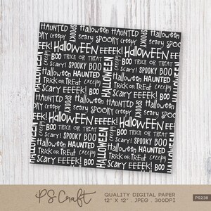 Black & White Halloween Digital Paper, SEAMLESS Halloween Digital Paper ...