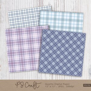 Winter Plaid Digital Paper, SEAMLESS Winter Background, Blue Plaid ...