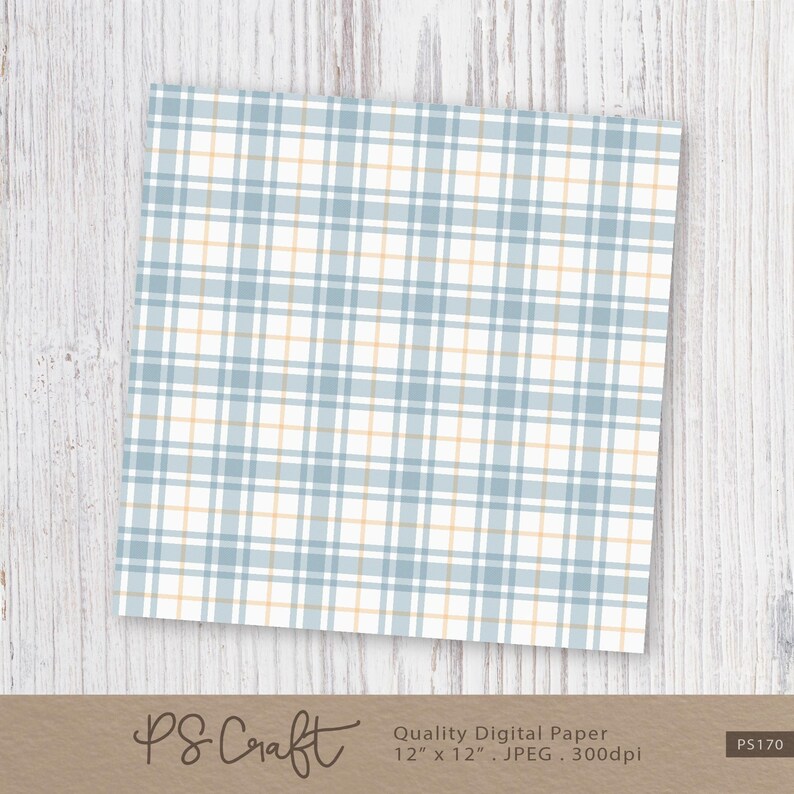 Winter Plaid Digital Paper SEAMLESS Winter Background Blue - Etsy