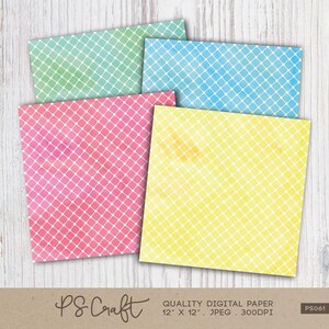 SEAMLESS Lattice Watercolor Digital Papers, Lattice Paper Pack, Lattice ...