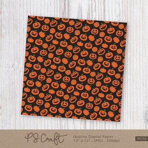 Halloween Digital Paper, SEAMLESS Halloween Digital Paper, Orange Black ...
