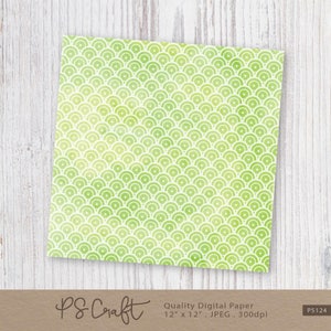 Watercolor Curved Fish Scale Digital Paper, Scallop Backgrounds ...